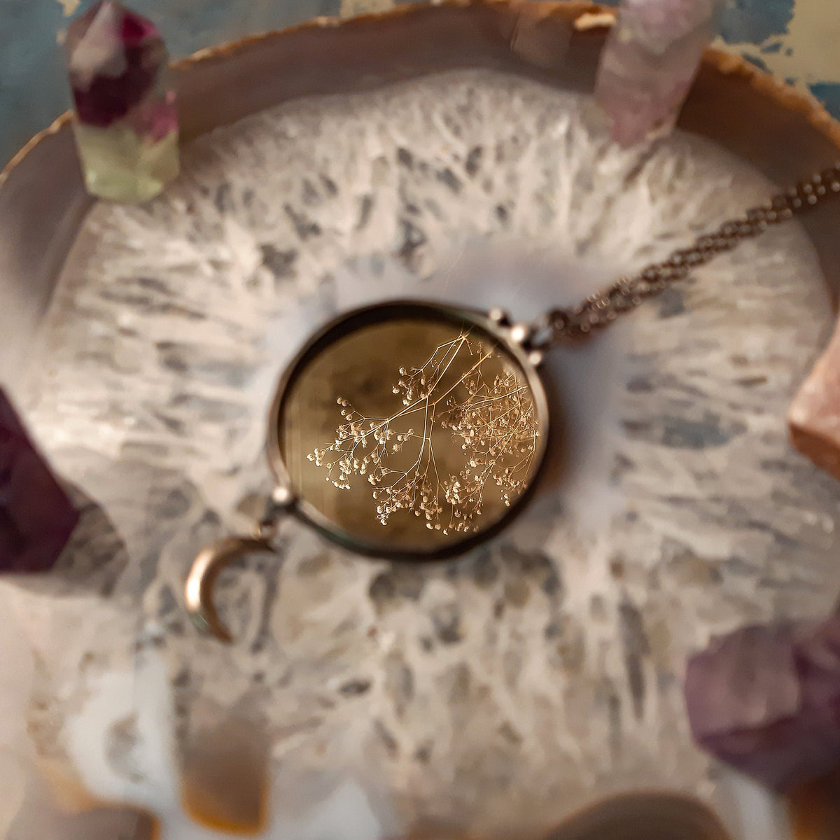 Italian Mirror Pendant with crescent moon – OfelWay